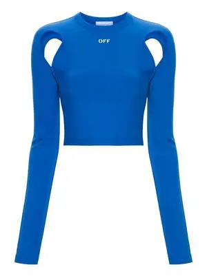 Off-White Logo Stamp Cut-out Blouse - Blue