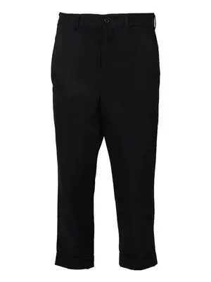 Comme Des Garçons Cropped Wool Trousers - Black