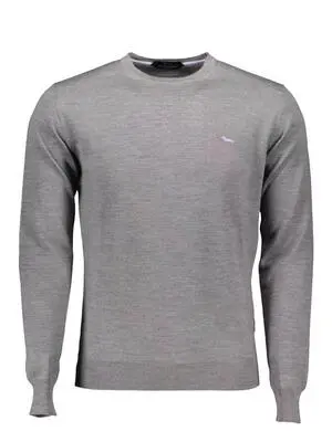 HARMONT & BLAINE Logo-embroidered Merino Wool Sweater - Grey