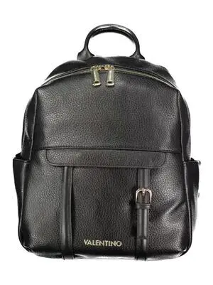 MARIO VALENTINO Pebbled Backpack With Buckle Detail - Black