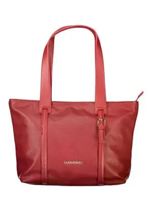 MARIO VALENTINO Pebbled-texture Tote Bag With Logo Lettering - Red