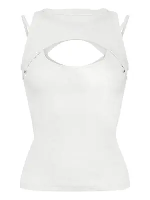 Off-White Layered Cut-out Tank Top - Neutrals