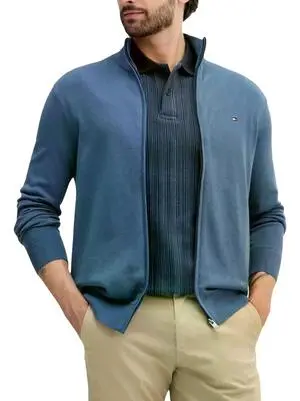 Tommy Hilfiger Cotton Zip-up Cardigan - Blue