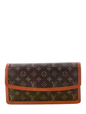 LOUIS VUITTON Dame Pochette Monogram Canvas Gm Clutch Bag - Brown