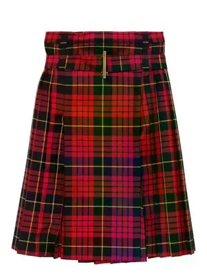 Alexander McQueen Tartan-check Midi Skirt - Red