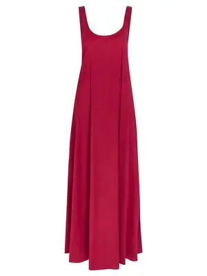 MAX MARA Gathered-Back Cotton-Blend Maxi Dress