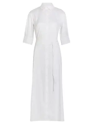 Max Mara Cotton-blend Maxi Shirt Dress - White