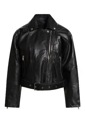 Bolongaro Trevor Sheepskin Biker Jacket - Black