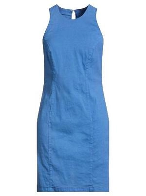 120% Lino Mini Dress Linen Blend - Azure