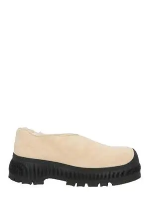 JIL SANDER Ankle Boots With Shearling And Lug Sole - Beige