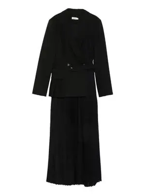 Simkhai Alexandra Double-breasted Pleated Midi Dress - Black