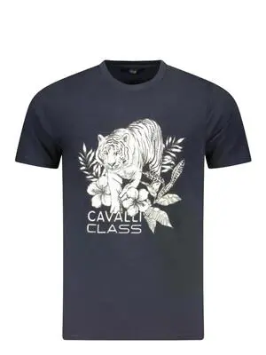 Roberto Cavalli Floral-print T-shirt - Blue