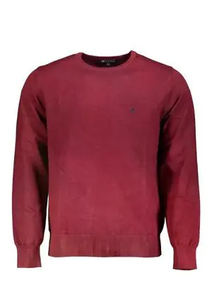 U.S. Grand Logo-embroidered Crew-neck Sweater - Red