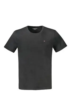 Tommy Hilfiger Logo-embroidered Cotton T-shirt - Black