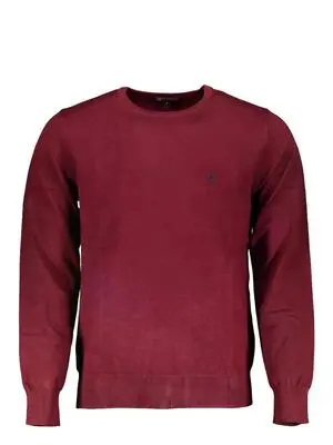 U.S. Grand Embroidered Logo Crew-neck Sweater - Red