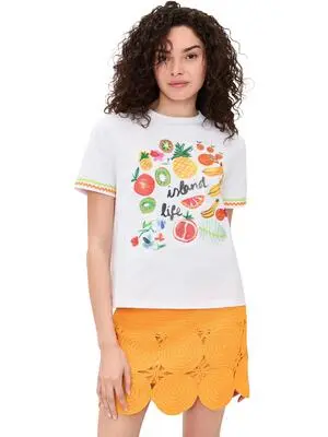Celiab Fruit Print T-shirt With Beaded Embellishments - Multi