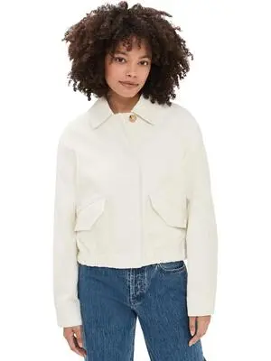 Vince Cotton Bomber Jacket - Chalk