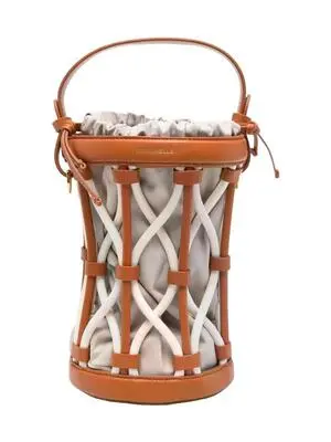 COCCINELLE Leather-detail Bucket Bag - Brown
