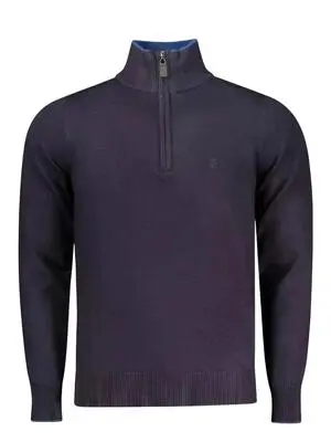 COVERI MOVING Zip-fastening Fine-knit Sweater - Blue