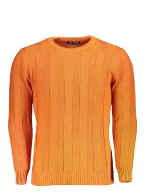 U.S. Grand Ribbed-knit Crew-neck Sweater - Orange
