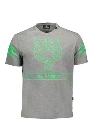 PLEIN SPORT Tiger-print T-shirt Grey