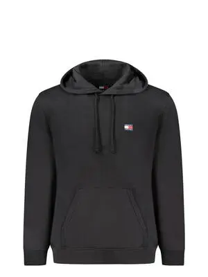 Tommy Hilfiger Logo-patch Kangaroo-pocket Hoodie - Black