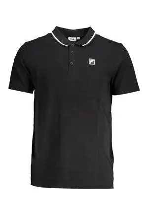 FILA Logo-patch Tipped Polo Shirt - Black