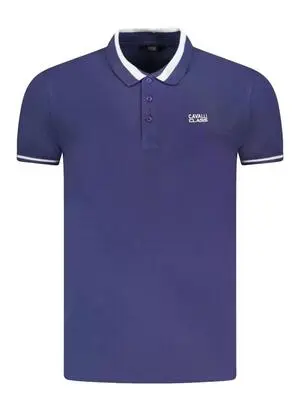 Roberto Cavalli Tipped-trim Polo Shirt - Blue
