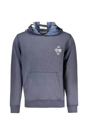 Guess Logo-embroidered Hoodie - Blue