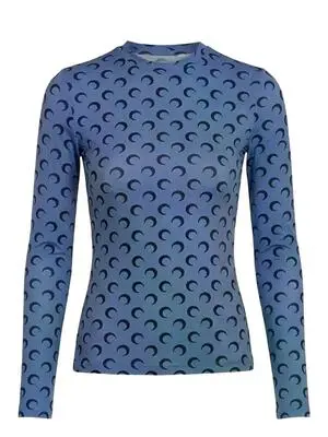 MARINE SERRE Moon-print T-shirt - Blue