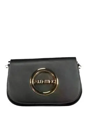 MARIO VALENTINO Logo-plaque Half-moon Tote Bag - Black