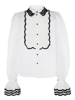 Valentino Garavani Sheer Silk Organza Blouse - White