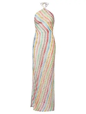 Missoni Zigzag Halterneck Lamé Maxi Dress - Multicoloured