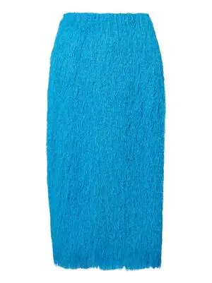 Dries Van Noten Fringed Midi Skirt - Blue