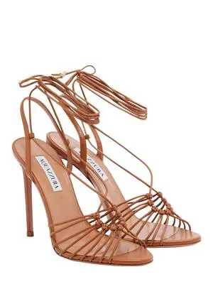 AQUAZZURA Ritmo Leather Sandals - Brown