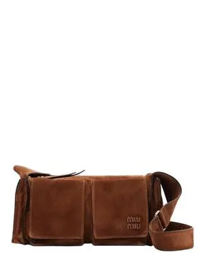 Miu Miu Suede Shoulder Bag - Brown
