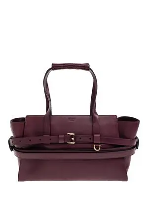 Moschino Leather Shoulder Bag - Burgundy