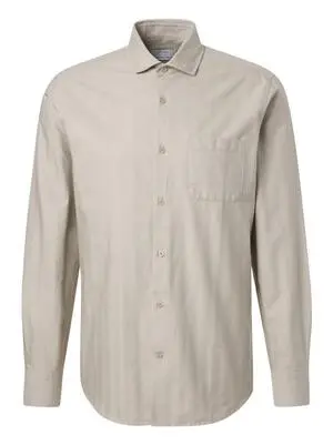 Frescobol Carioca Emilio Herringbone Denim Shirt - Green