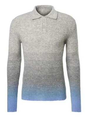 ERL Gradient Mohair-blend Polo Sweater - Grey