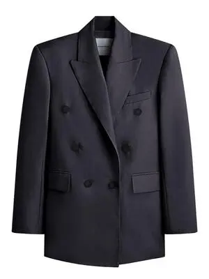 Scanlan Theodore Linen Double-breasted Jacket - Black