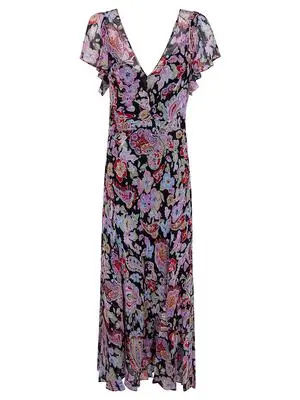 Rixo Bexley Dress In Cara Floral Black - Pink