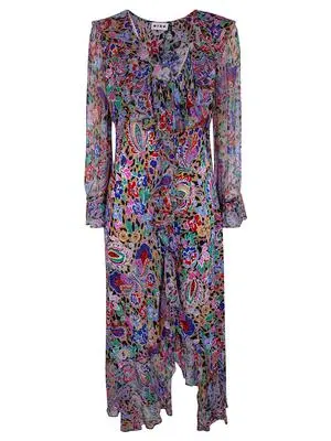 Rixo Gracye Cara Floral Leopard Print Dress - Pink