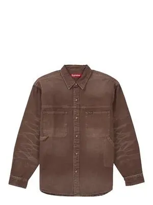 Supreme Worn Snap Painter Shirt - Brown