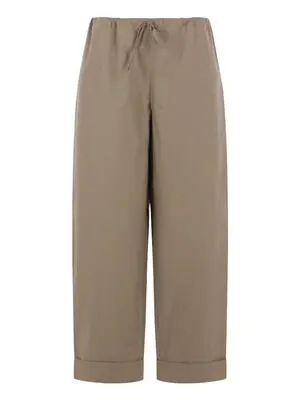 THE ROW Delano Cotton Trousers - Green