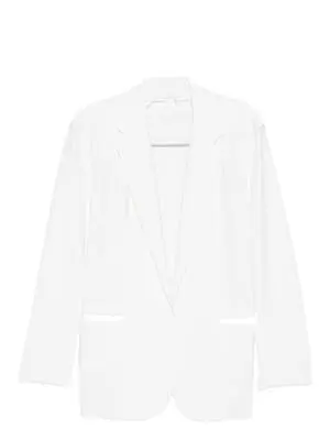 Norma Kamali Oversized Single-breasted Blazer Jacket - White