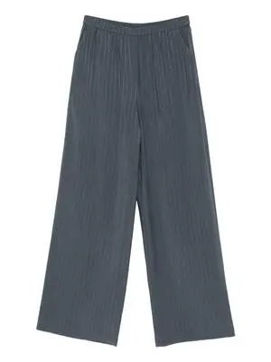 Emporio Armani Blue Pinstriped Trousers - Grey