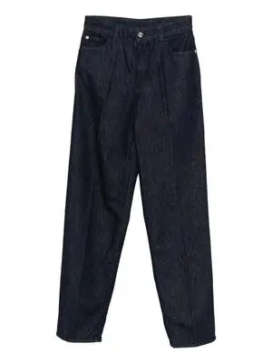 Emporio Armani Denim Cotton Pleated Jeans - Blue