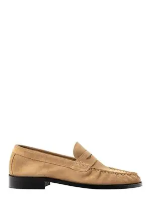 DUKE + DEXTER Ezra Suede Ruched Loafer - Tan