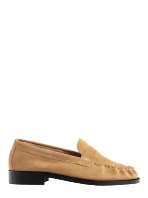 DUKE + DEXTER Ezra Suede Ruched Loafer - Tan
