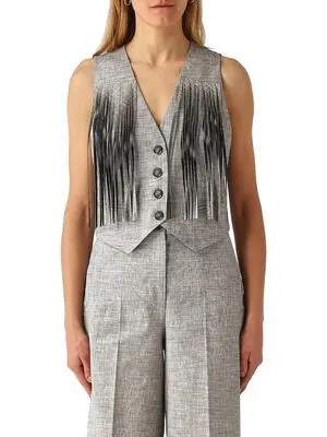 Pinko Embellished Waistcoat - Black
